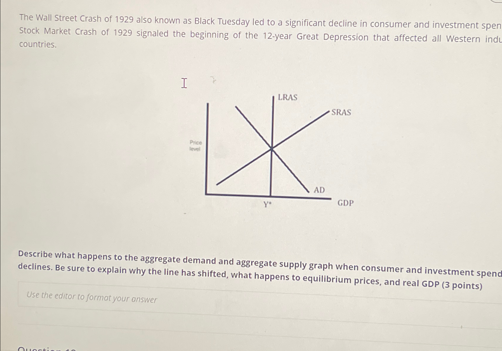 Solved The Wall Street Crash of 1929 ﻿also known as Black | Chegg.com