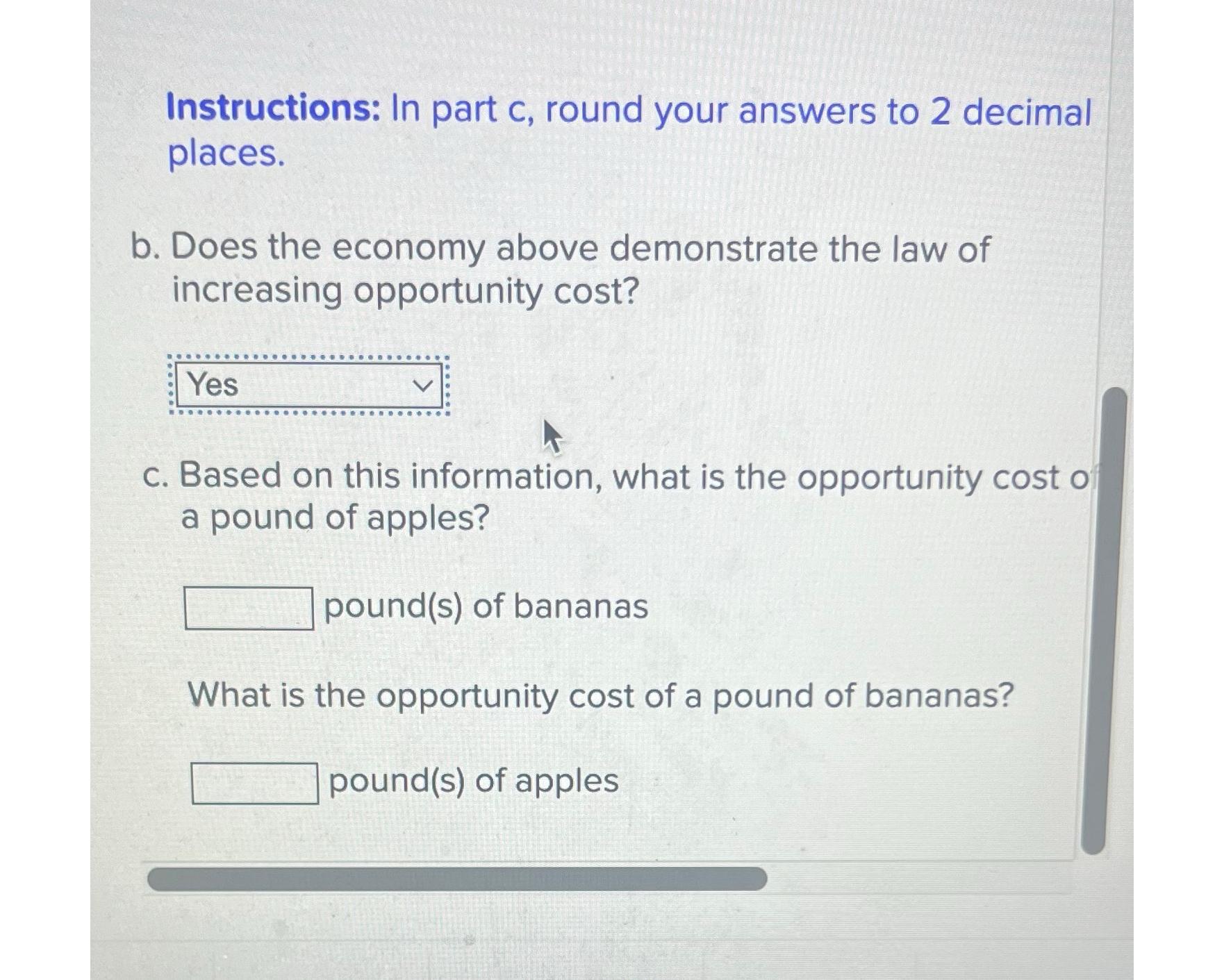 Solved A production possibilities table for bananas and | Chegg.com