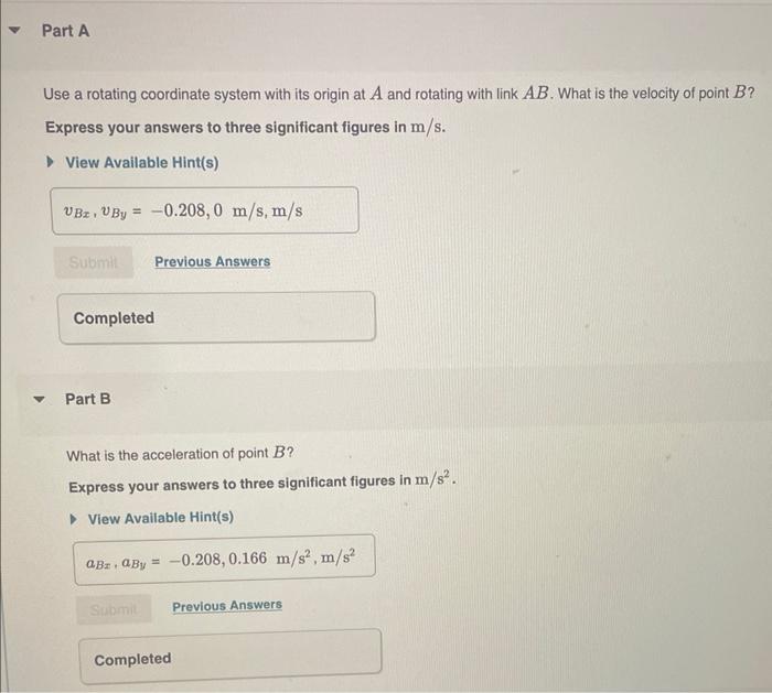Solved Learning Goal:to use the equations relating velocity | Chegg.com