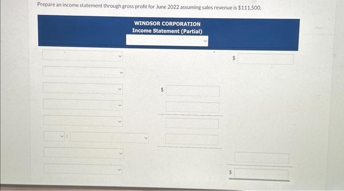 Solved Prepare an income statement through gross profit for | Chegg.com