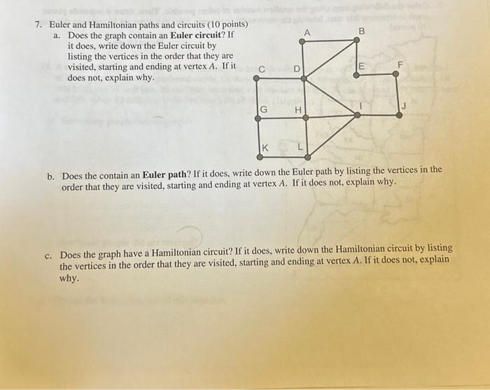 Solved 7 Euler And Hamiltonian Paths And Circuits 10