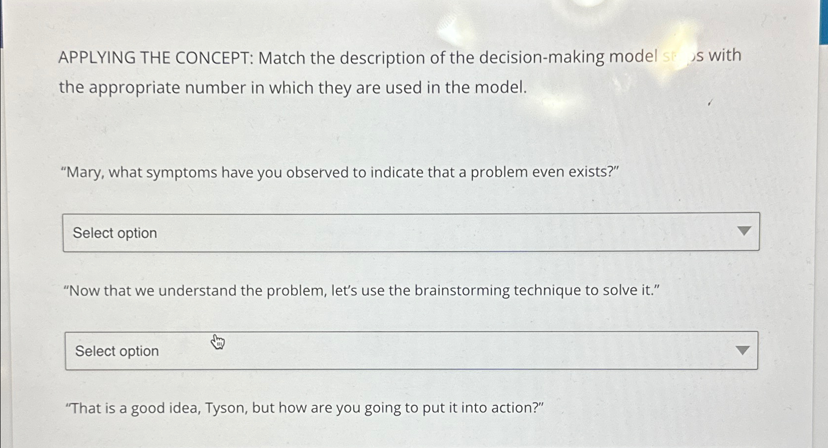 Solved APPLYING THE CONCEPT: Match the description of the | Chegg.com