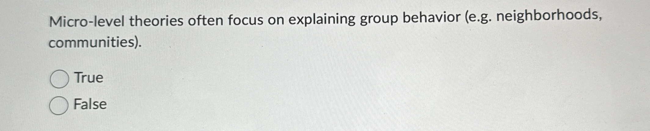 Solved Micro-level theories often focus on explaining group | Chegg.com