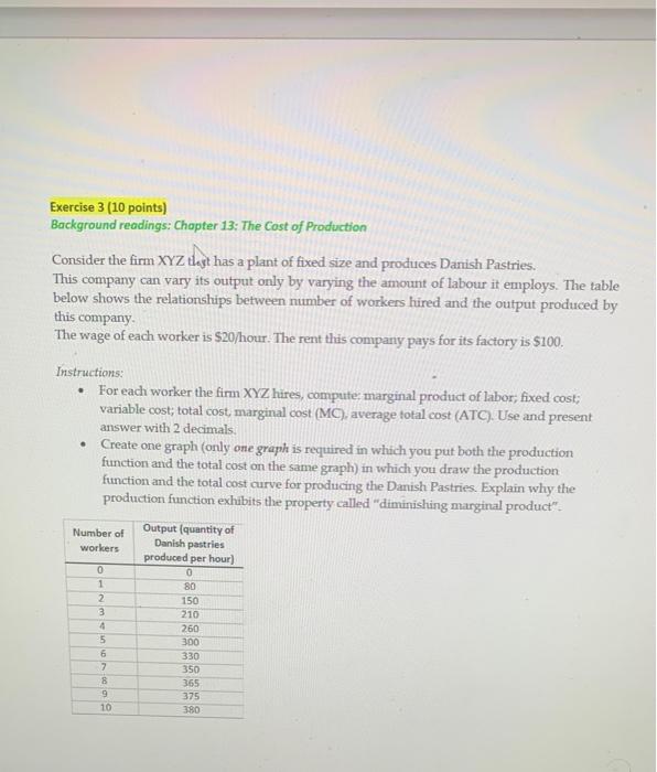 Solved Exercise 3 ( 10 points) Background readings: Chapter | Chegg.com