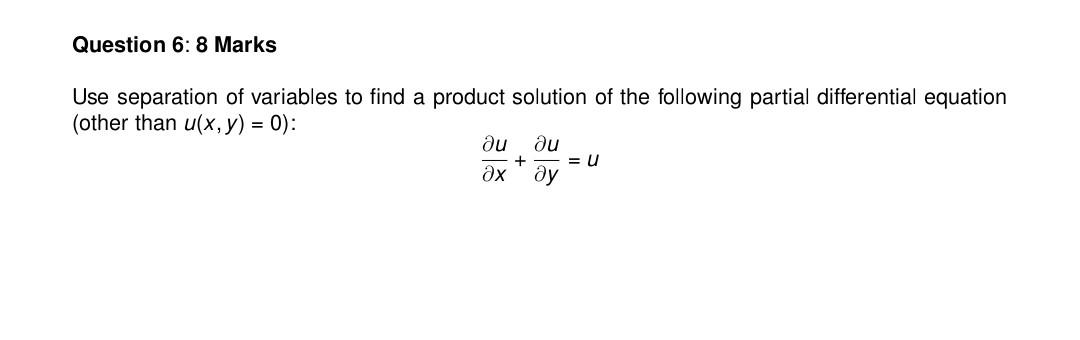Solved Use separation of variables to find a product | Chegg.com