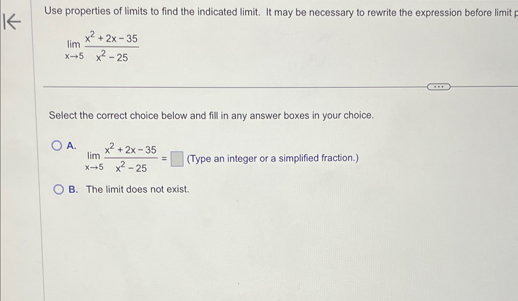 Solved Use properties of limits to find the indicated limit. | Chegg.com