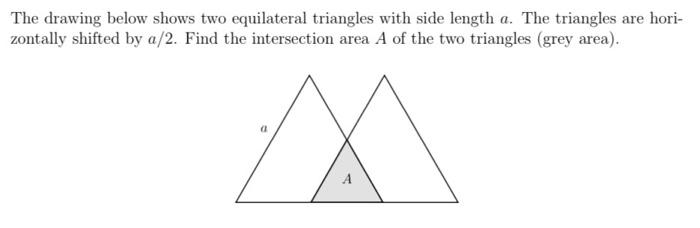 Solved The drawing below shows two equilateral triangles | Chegg.com