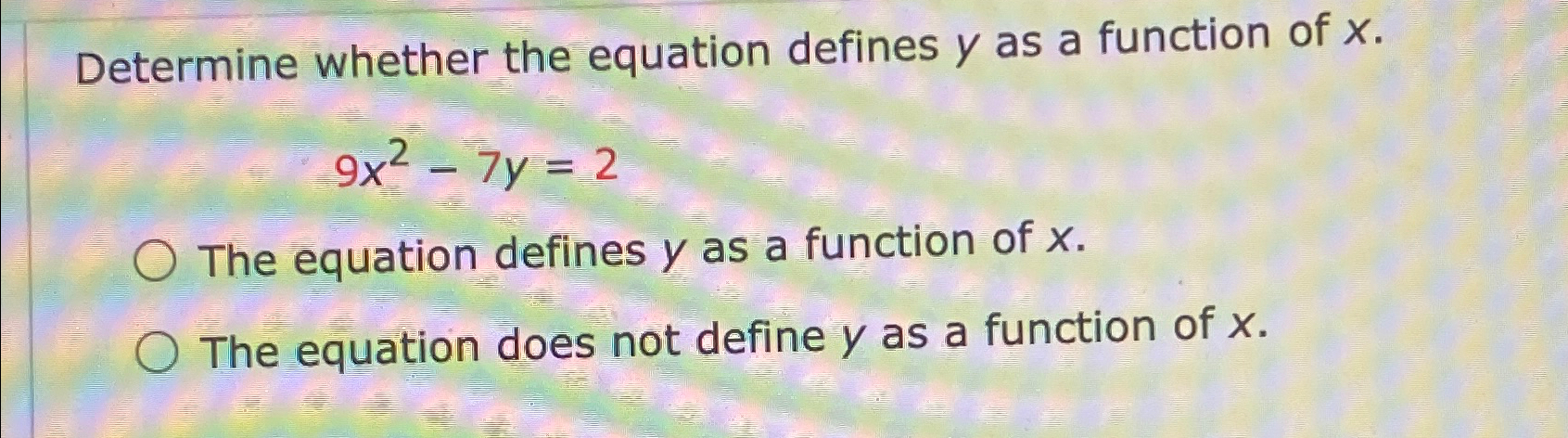 Solved Determine Whether The Equation Defines Y ﻿as A