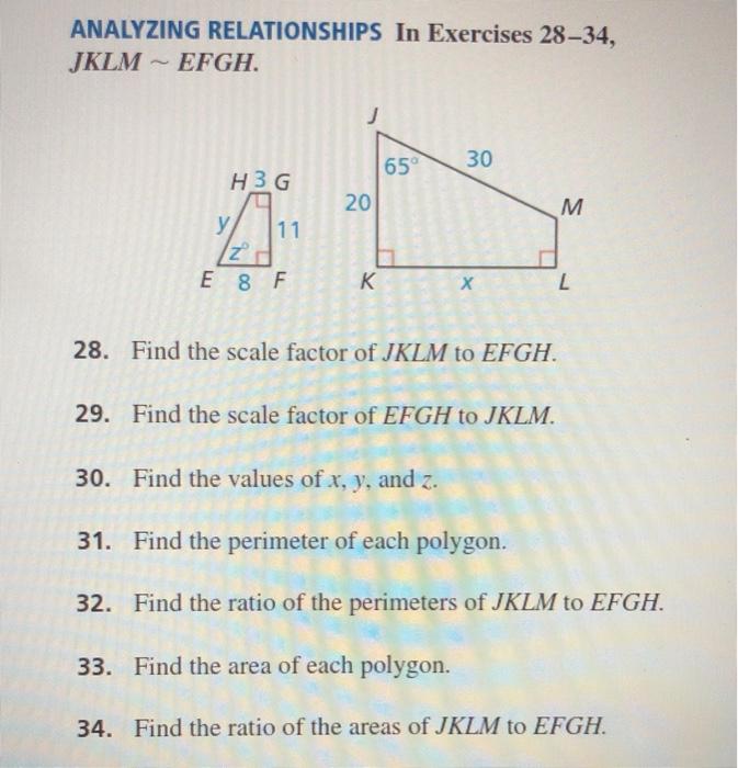 Solved ANALYZING RELATIONSHIPS In Exercises 28–34, JKLM – | Chegg.com