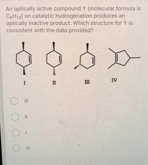 Solved An optically active compound Y (molecular formula is | Chegg.com