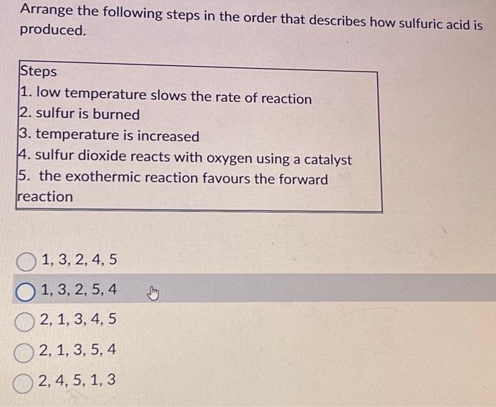 Solved Arrange the following steps in the order that | Chegg.com
