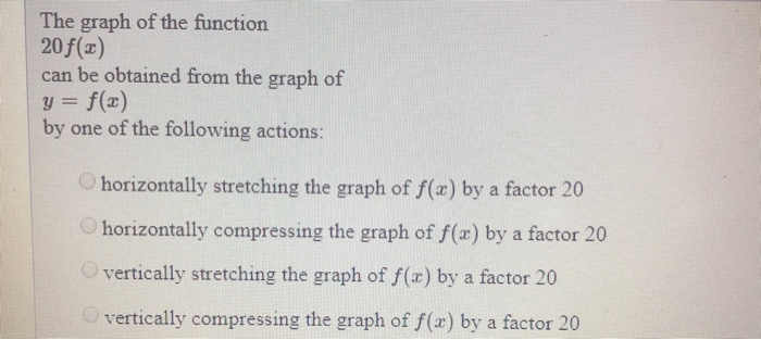 Solved The graph of the function 20f(2) can be obtained from | Chegg.com
