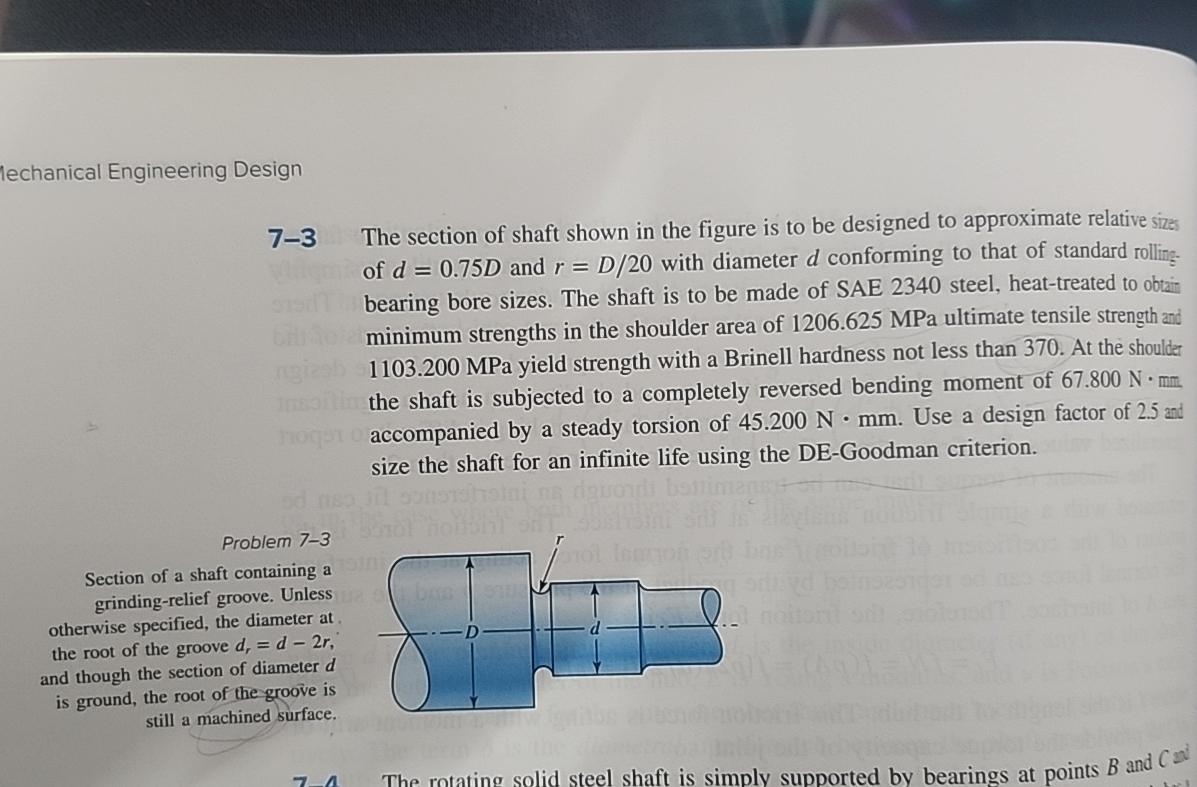 lechanical Engineering Design7-3 ﻿The section of | Chegg.com