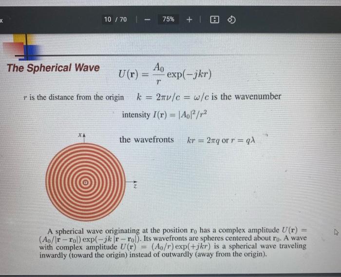 Solved 2-3 Sphericál Waves. Use a spherical coordinate | Chegg.com