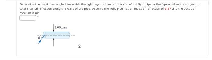 Solved Determine the maximum angle o for which the light | Chegg.com