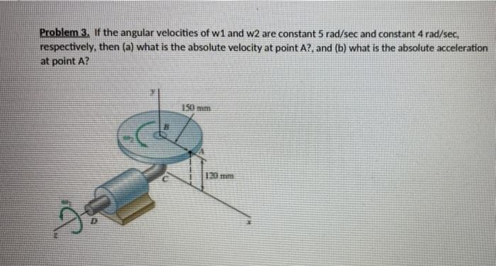 Solved Problem 3. If the angular velocities of w1 and W2 are | Chegg.com