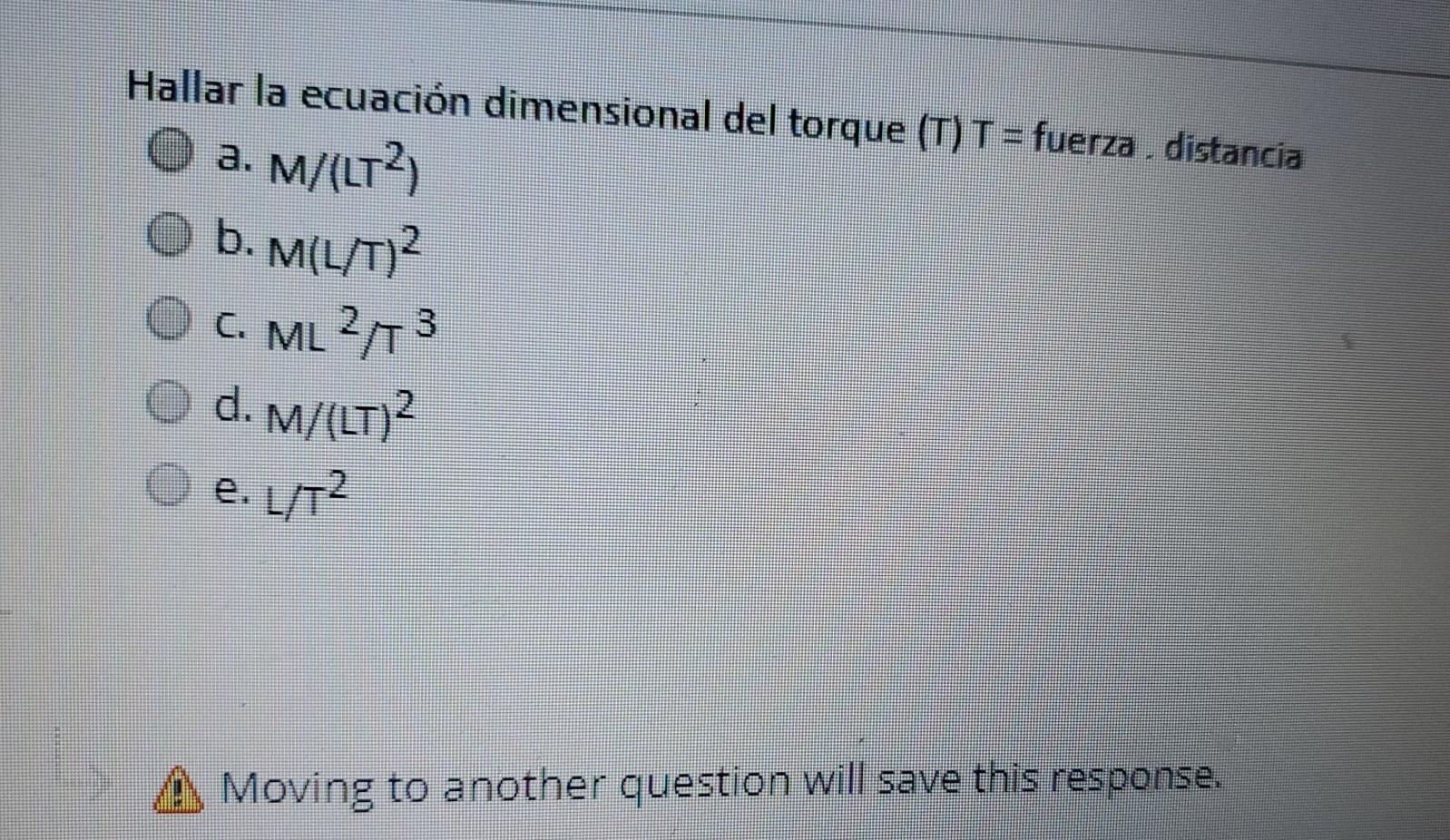 Solved Find the dimensional equation of the torque (T) T = | Chegg.com