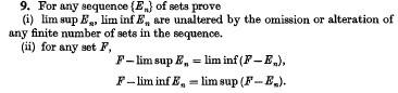 Solved 9. For any sequence (En) of sets prove ) lim sup E., | Chegg.com