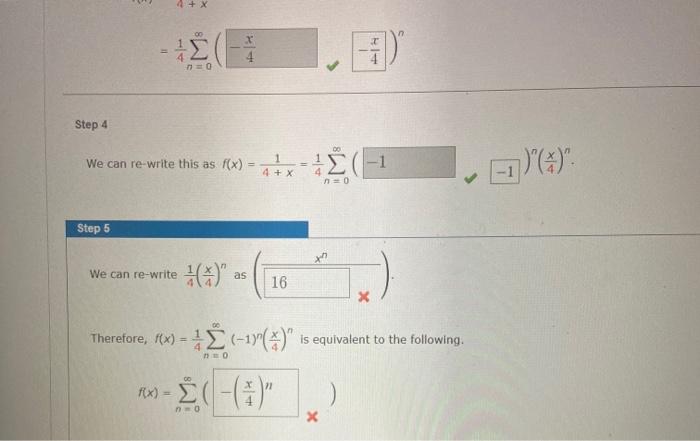 Solved Tutorial Exercise Find a power series representation | Chegg.com