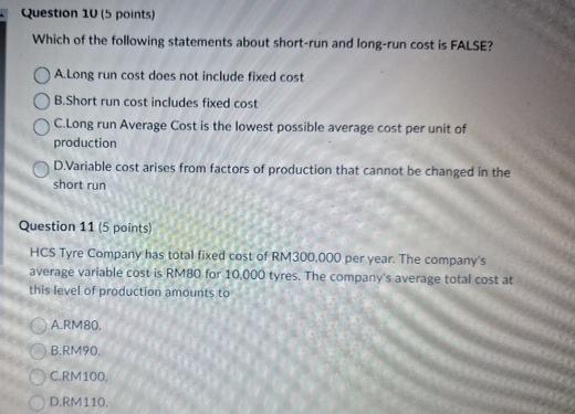 Solved Question 10 (5 ﻿points)Which of the following | Chegg.com