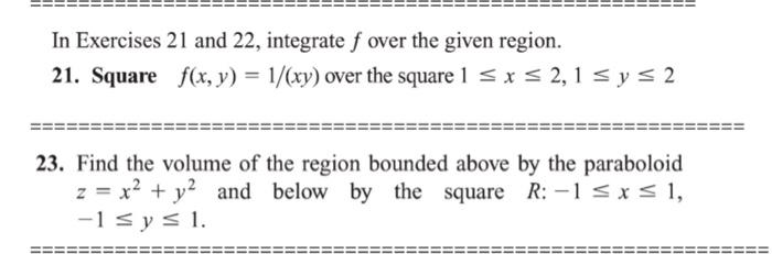 Solved In Exercises 21 and 22, integrate f over the given | Chegg.com