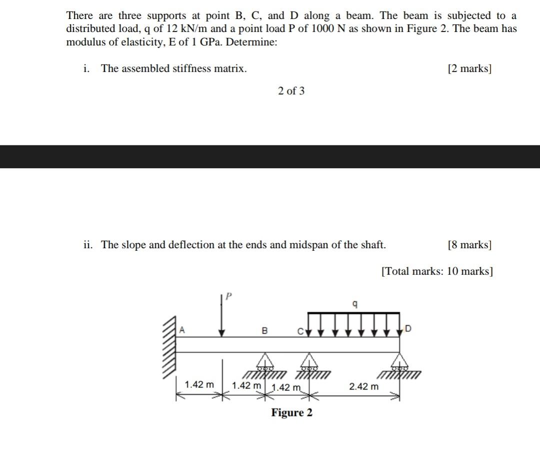 Solved There are three supports at point B,C, and D along a | Chegg.com