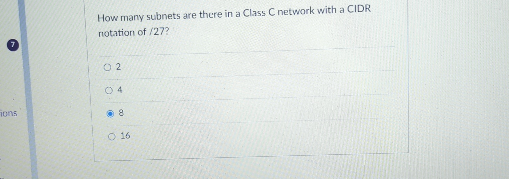 Solved How many subnets are there in a Class C ﻿network with | Chegg.com