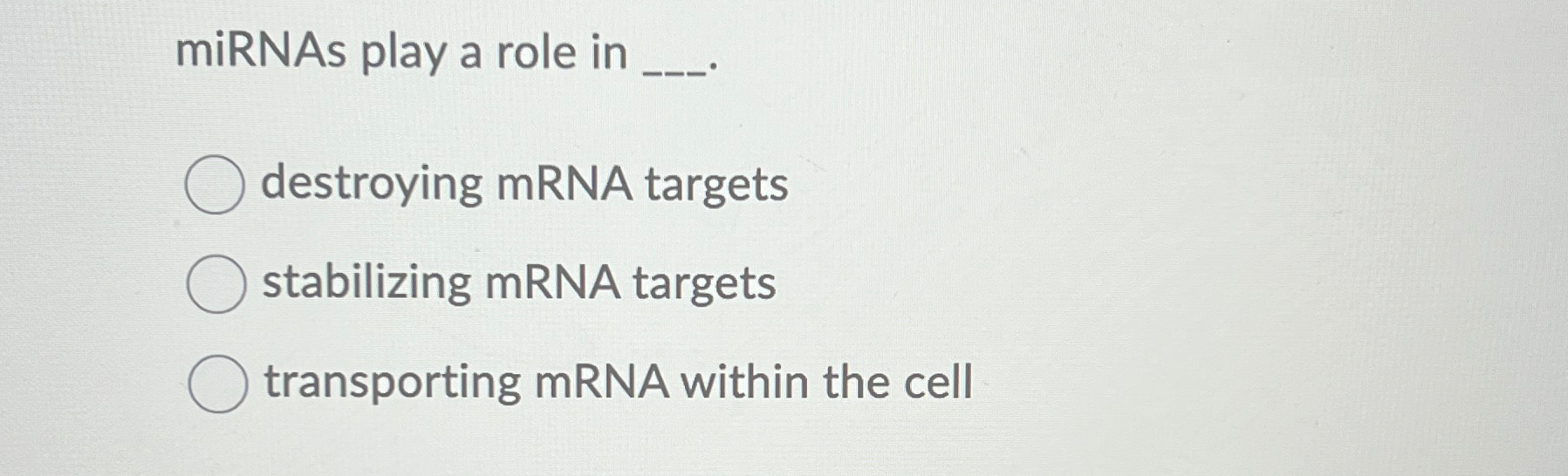 Solved miRNAs play a role in q,destroying mRNA | Chegg.com Solved miRNAs play a role in q,destroying mRNA | Chegg.com