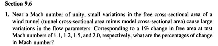 Solved 1. Near a Mach number of unity, small variations in | Chegg.com