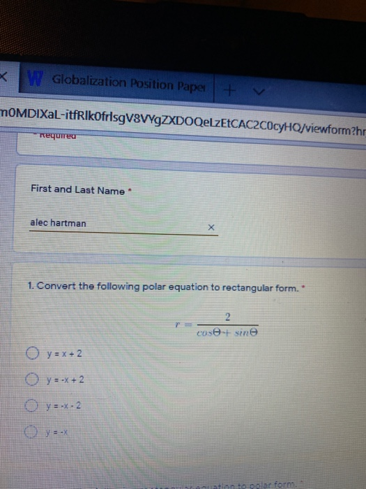 Solved W Globalization Position Paper + V | Chegg.com
