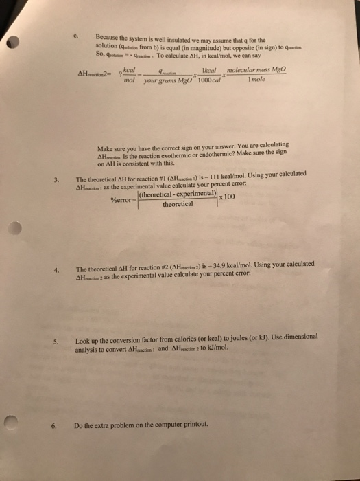 Solved Lab 14 Heat of Reaction Objective: To experimentally | Chegg.com