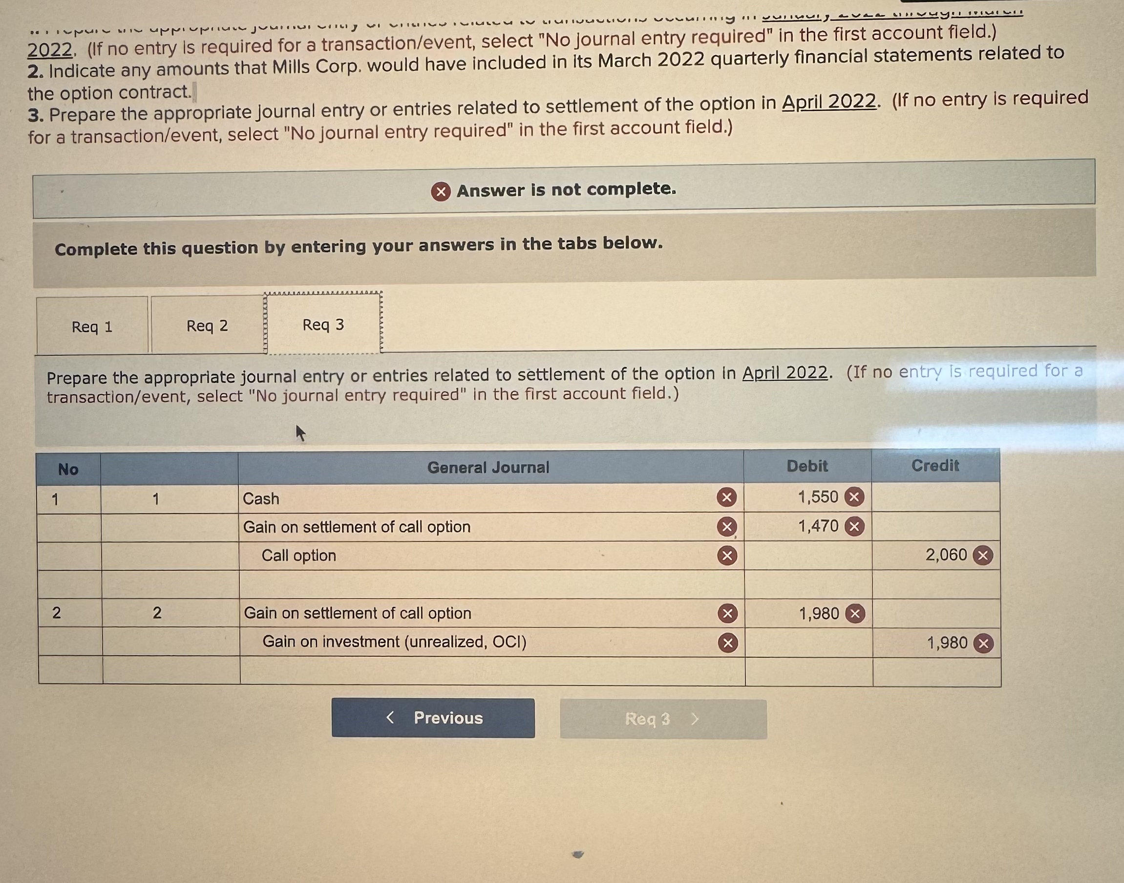 Solved option contract was $50. ﻿On this date, Mills settled | Chegg.com