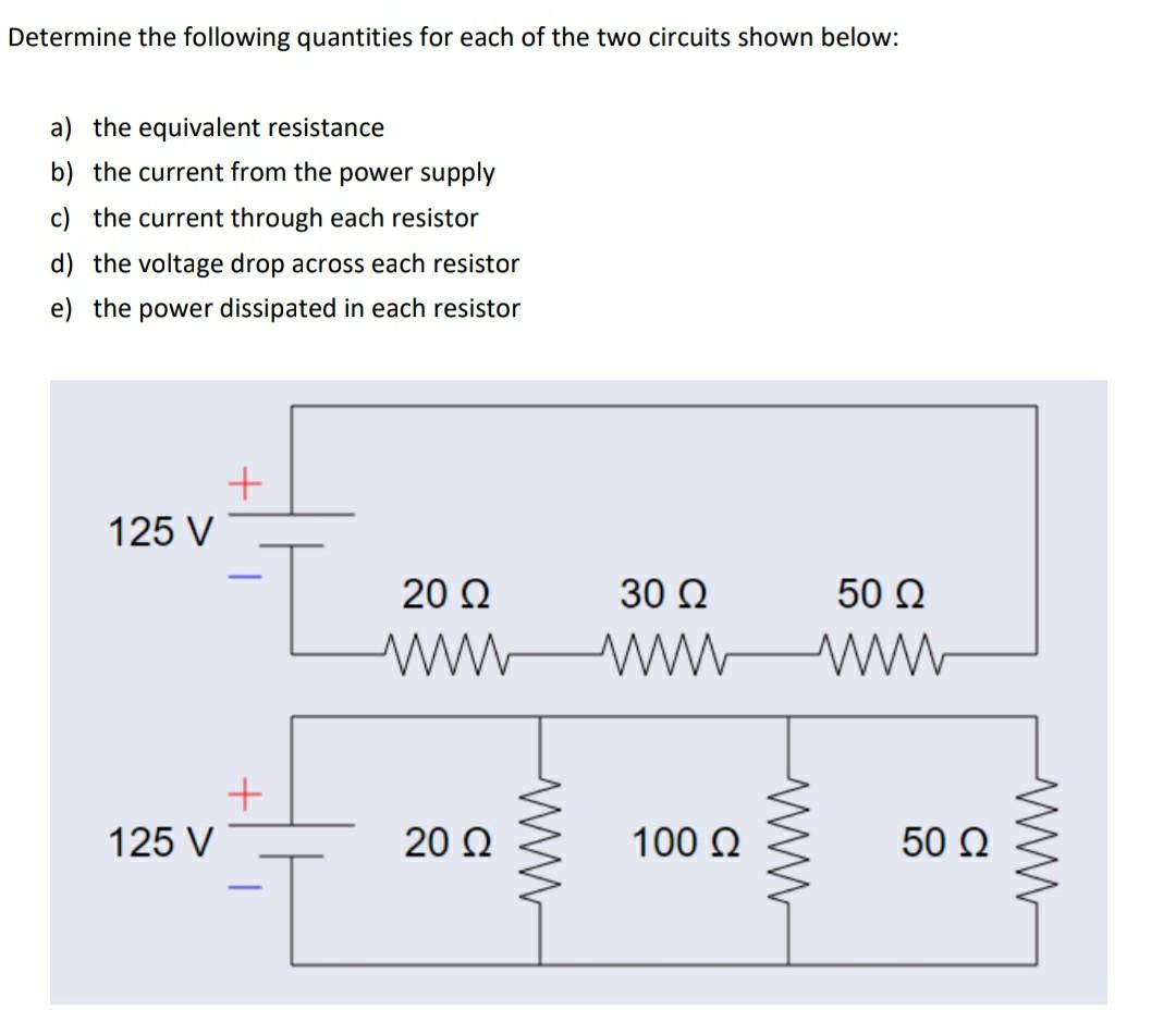 Solved Determine the following quantities for each of the | Chegg.com