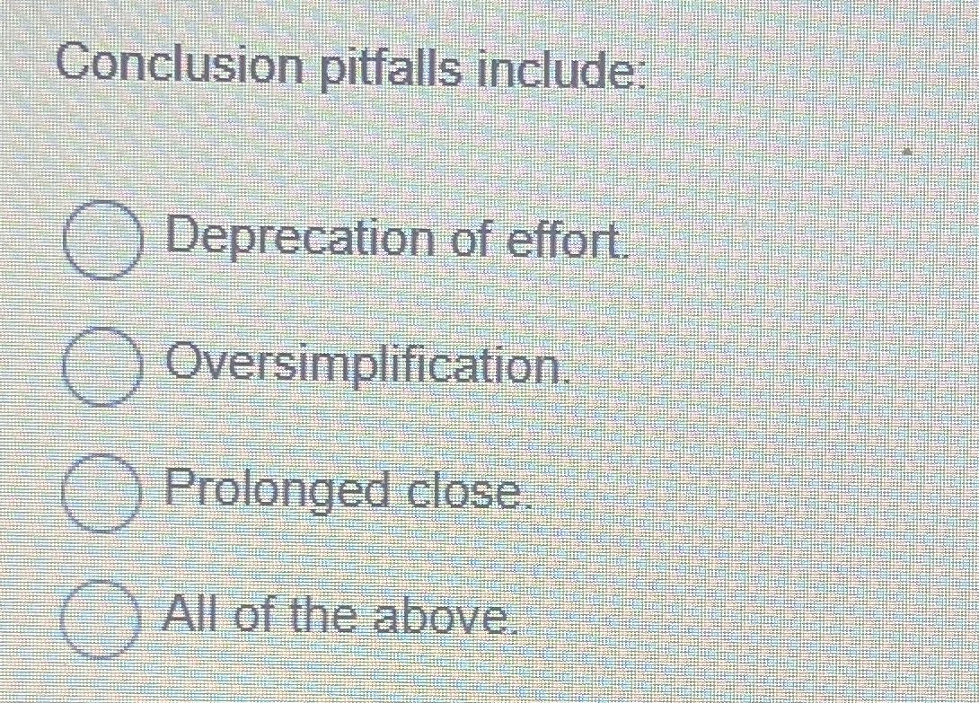 Solved Conclusion pitfalls include ﻿Deprecation of | Chegg.com