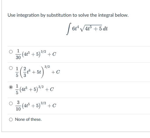 Solved Use integration by substitution to solve the integral | Chegg.com