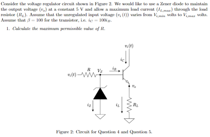 Solved Consider the voltage regulator circuit shown in | Chegg.com