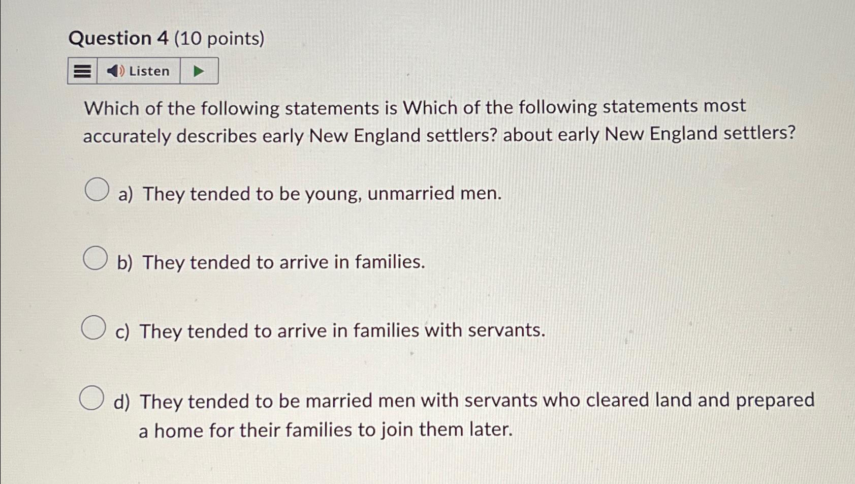 Solved Question 4 (10 ﻿points)Which of the following | Chegg.com