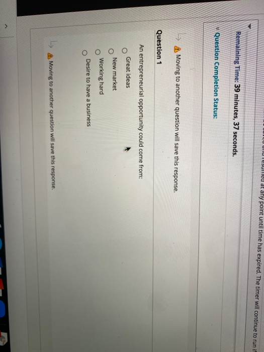 Solved Tuled at any point until time has expired. The timer | Chegg.com