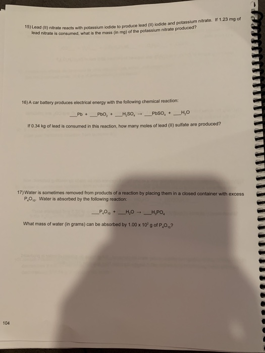 Solved Mixed Stoichiometry Practice Directions: Before you | Chegg.com