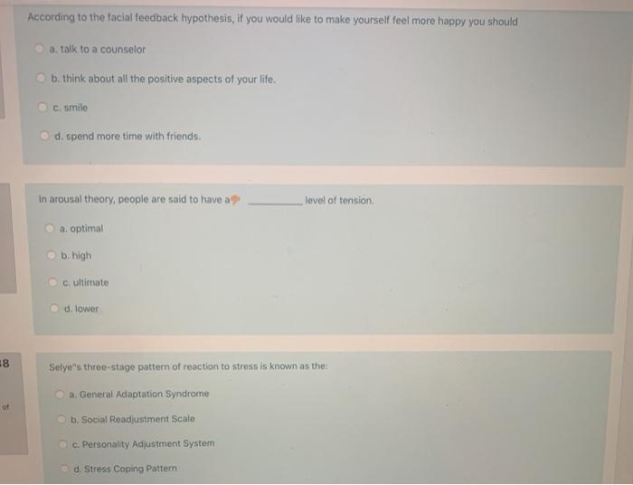 Solved According to the facial feedback hypothesis, if you | Chegg.com