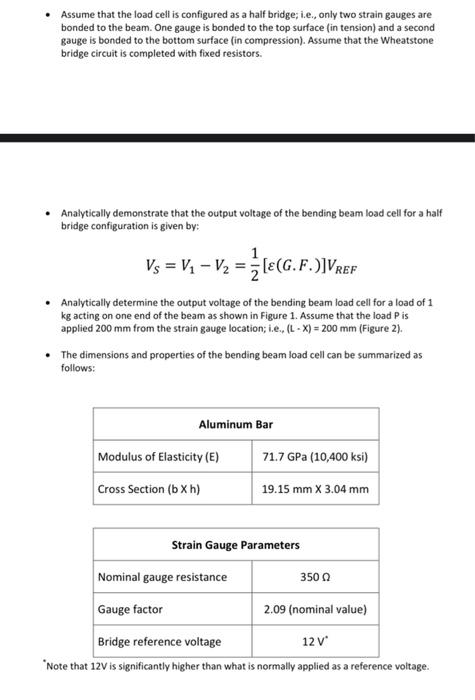 - Assume that the load cell is configured as a half | Chegg.com