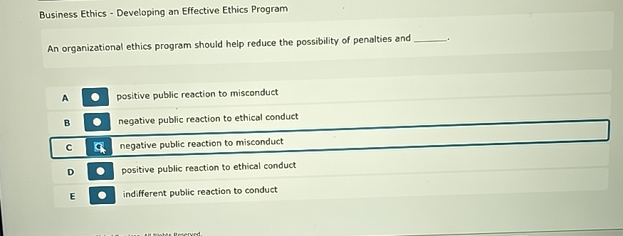 Solved Business Ethics - ﻿Developing an Effective Ethics | Chegg.com
