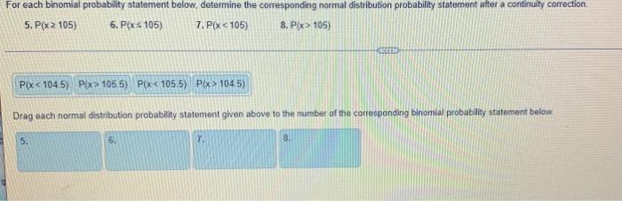 Solved For each binomial probability statement below, | Chegg.com