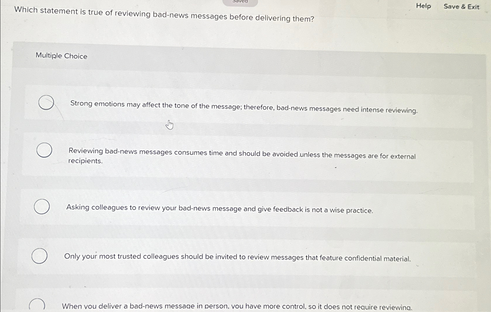 Solved Which statement is true of reviewing bad-news | Chegg.com