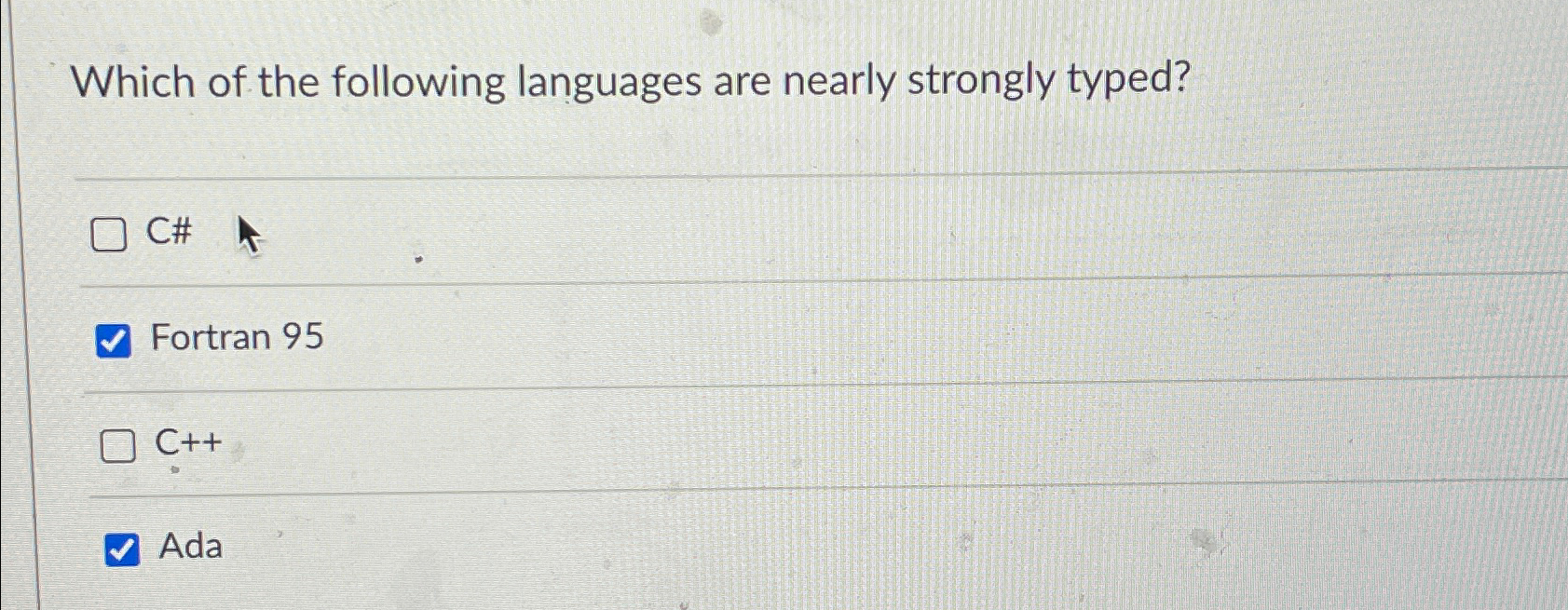Solved Which of the following languages are nearly strongly | Chegg.com
