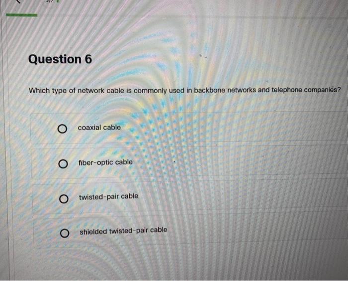 Which type of network cable is commonly used in | Chegg.com