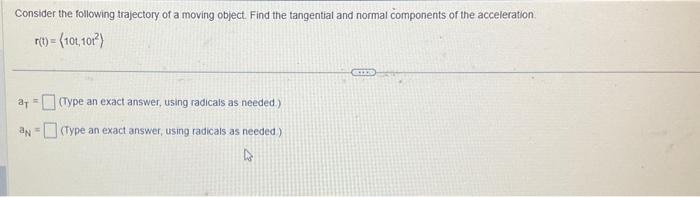 Solved Consider The Following Trajectory Of A Moving Object