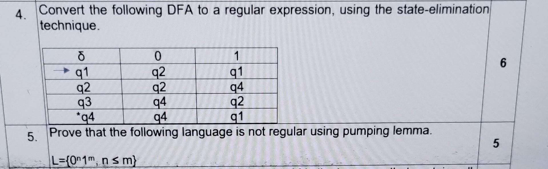 Solved Subject: Theory of computation please send me all the | Chegg.com