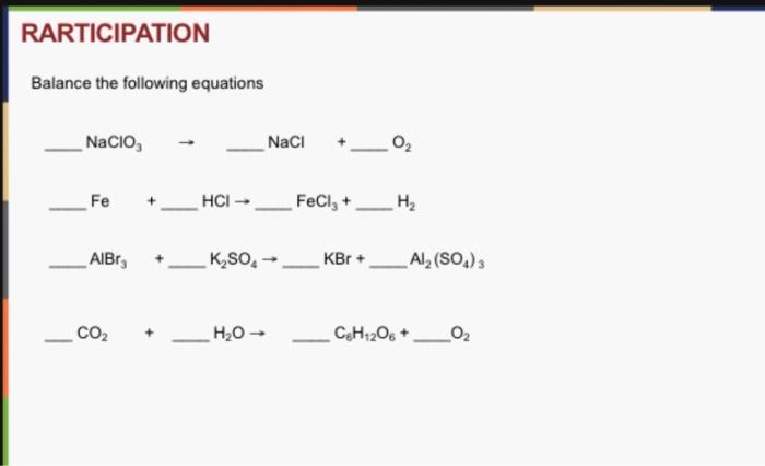 Solved Balance the following equations7.2 CLASSIFYING | Chegg.com