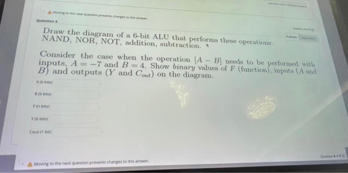 Question Draw the diagram of a 6-bit ALU that | Chegg.com